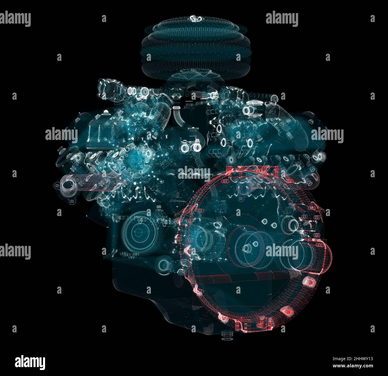 3D rendering, Holographic Particle engine Stock Photo - Alamy