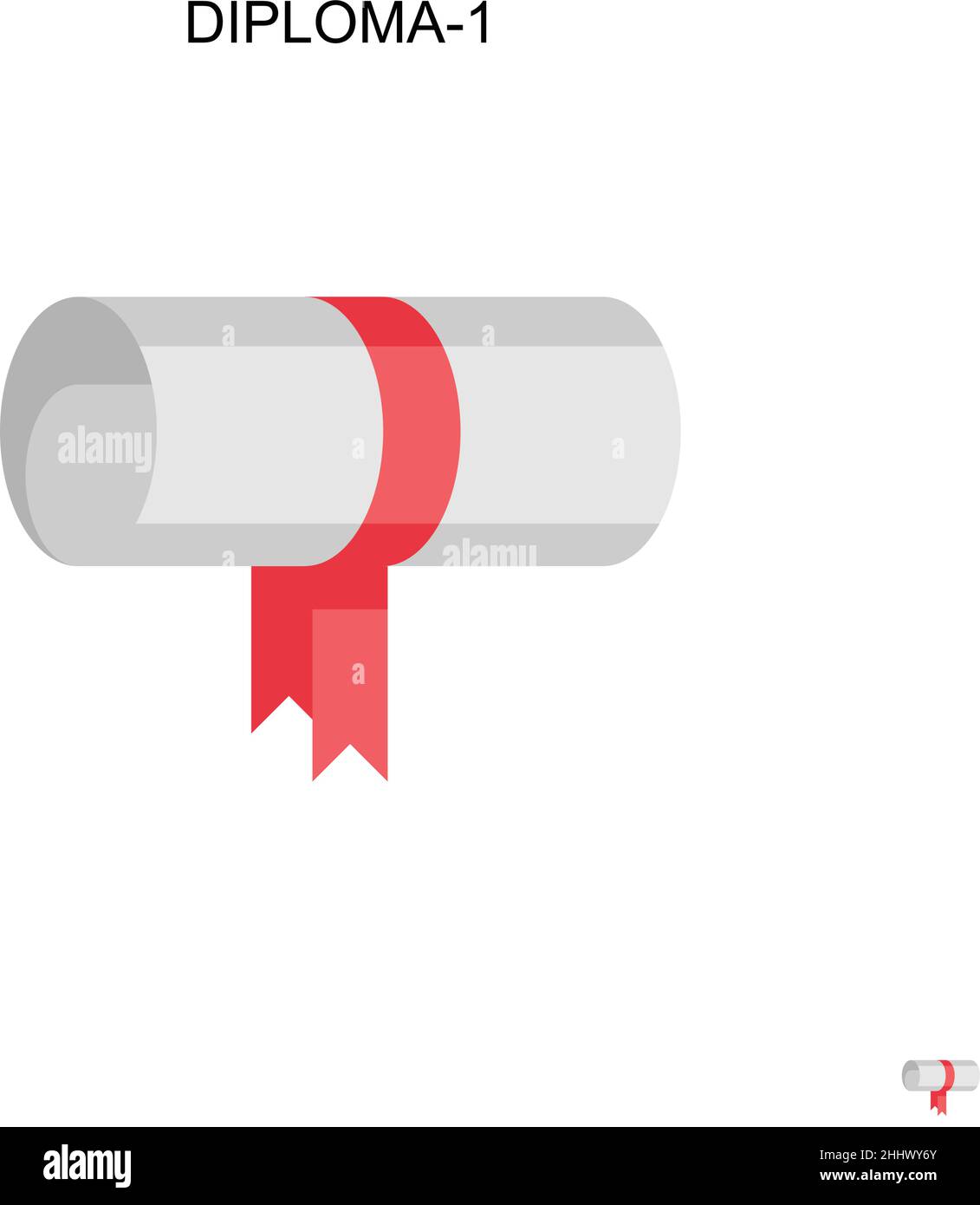 Diploma-1 Simple vector icon. Illustration symbol design template for ...