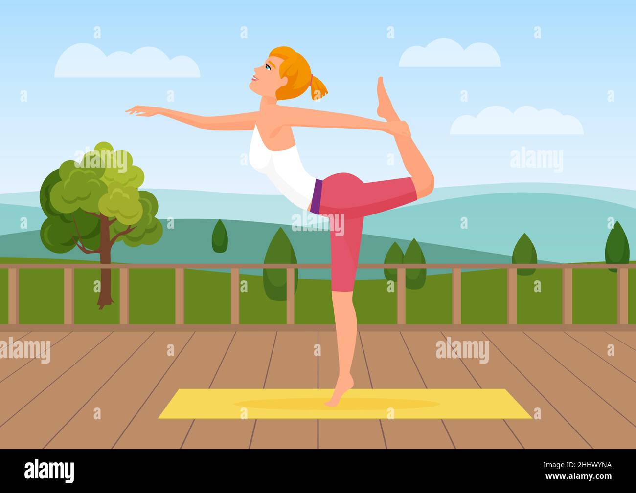 Yoga pose landscape Stock Vector Images - Alamy