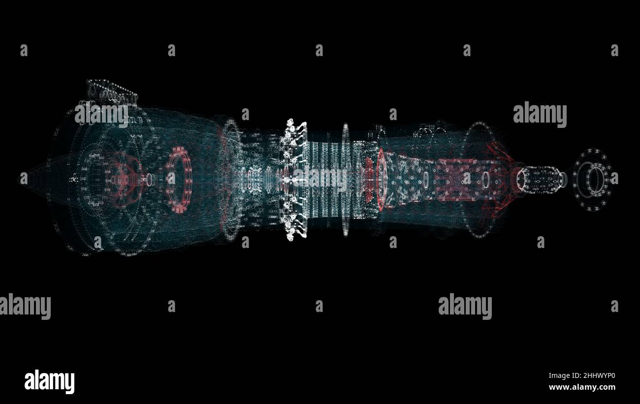 Jet engine x-ray transparent with particles Stock Photo - Alamy