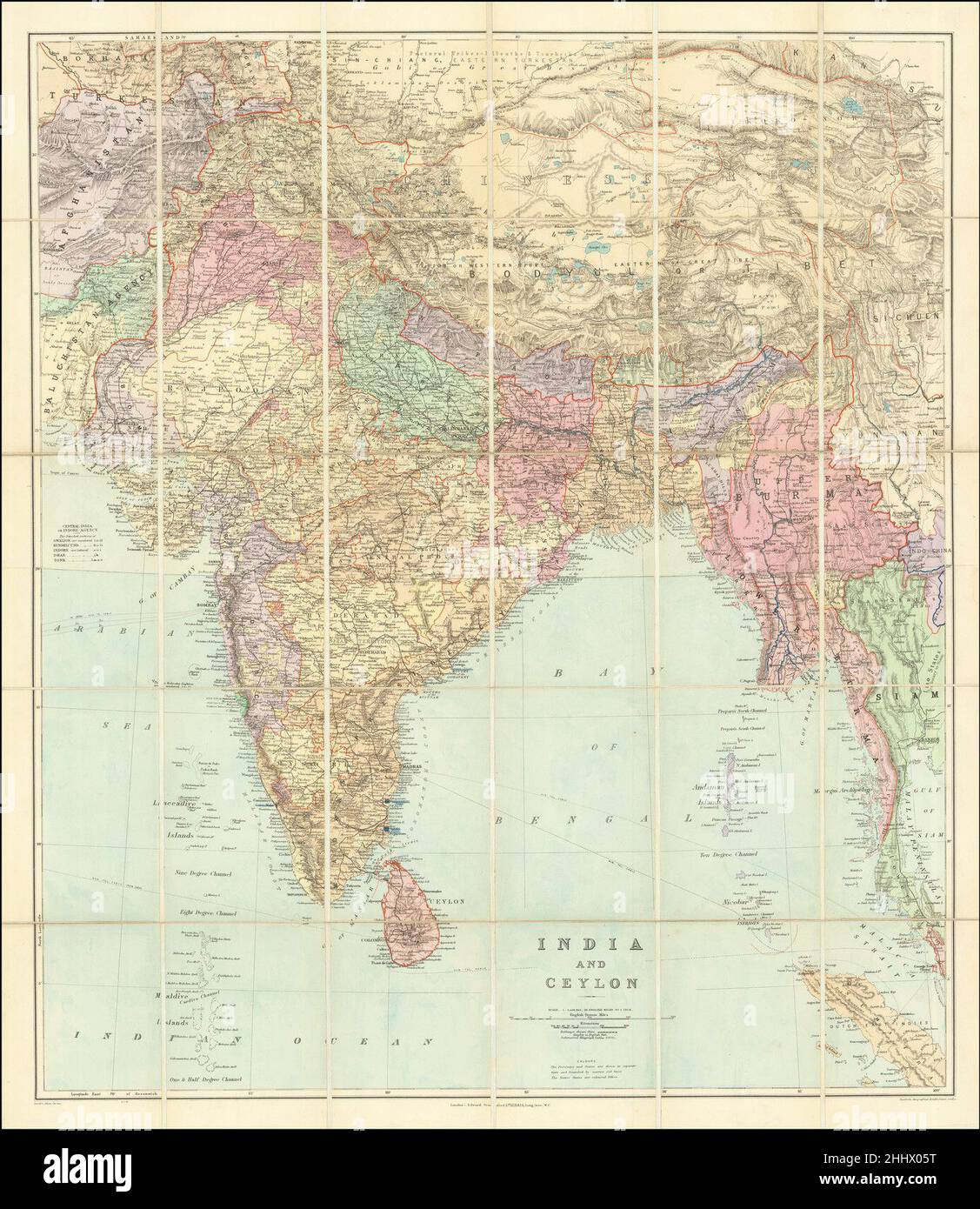 Map of india 1900 hi-res stock photography and images - Alamy
