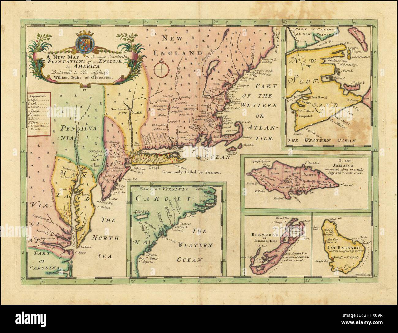 Map english plantations in america hi-res stock photography and images ...
