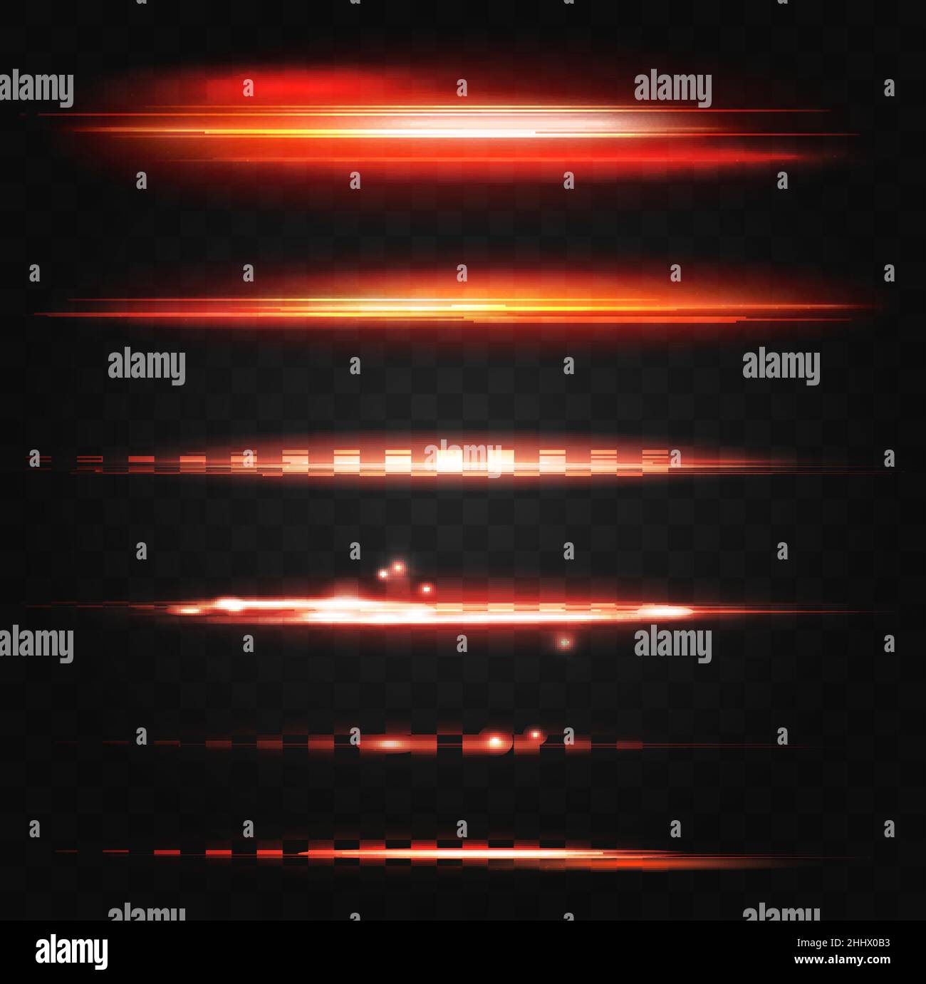 Neon illuminated red lines, abstract light flare effect vector ...