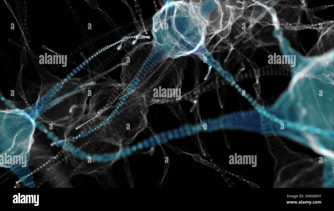 Neuronal network of neuron cells. 3D illustration Stock Photo - Alamy