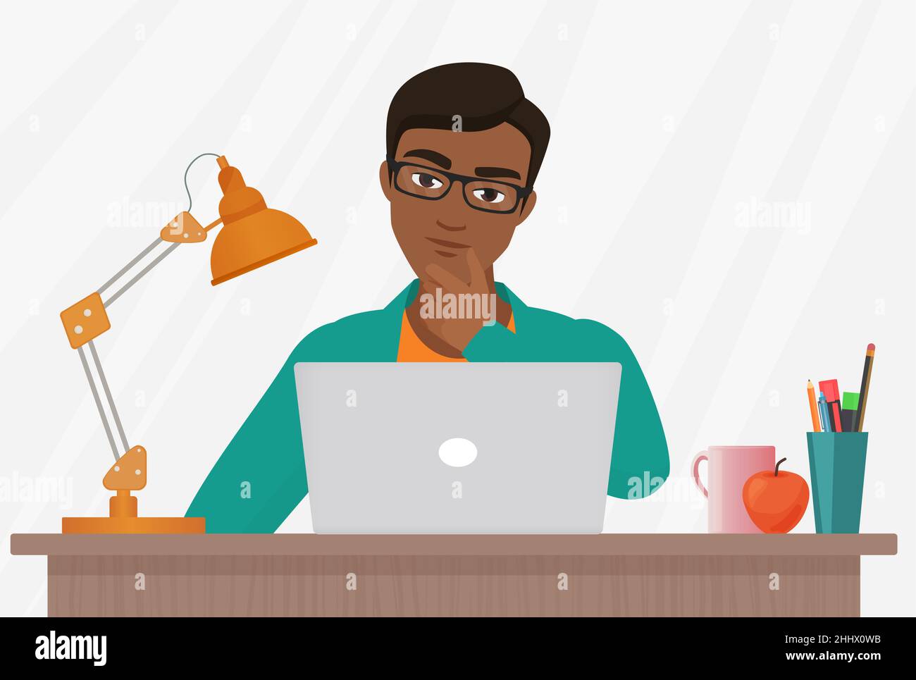 People think, work or study questions vector illustration. Cartoon ...