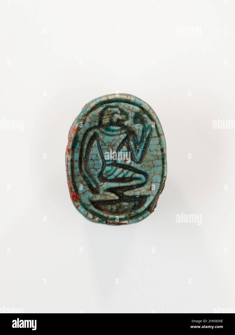 Scarab depicting a kneeling man (?) ca. 1492–1479 B.C. New Kingdom The ...