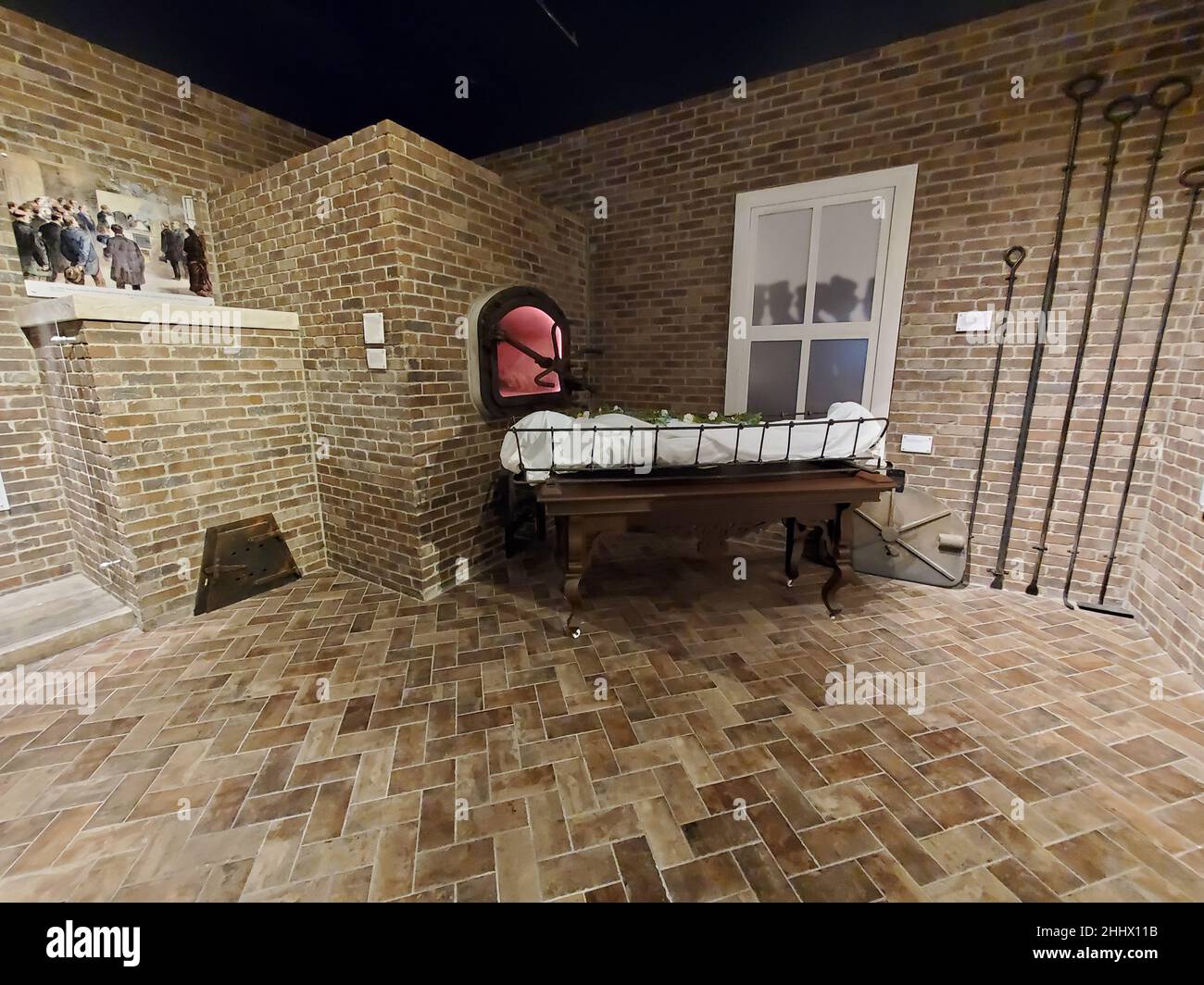 Exhibit of an old crematory at the National Museum of Funeral History ...