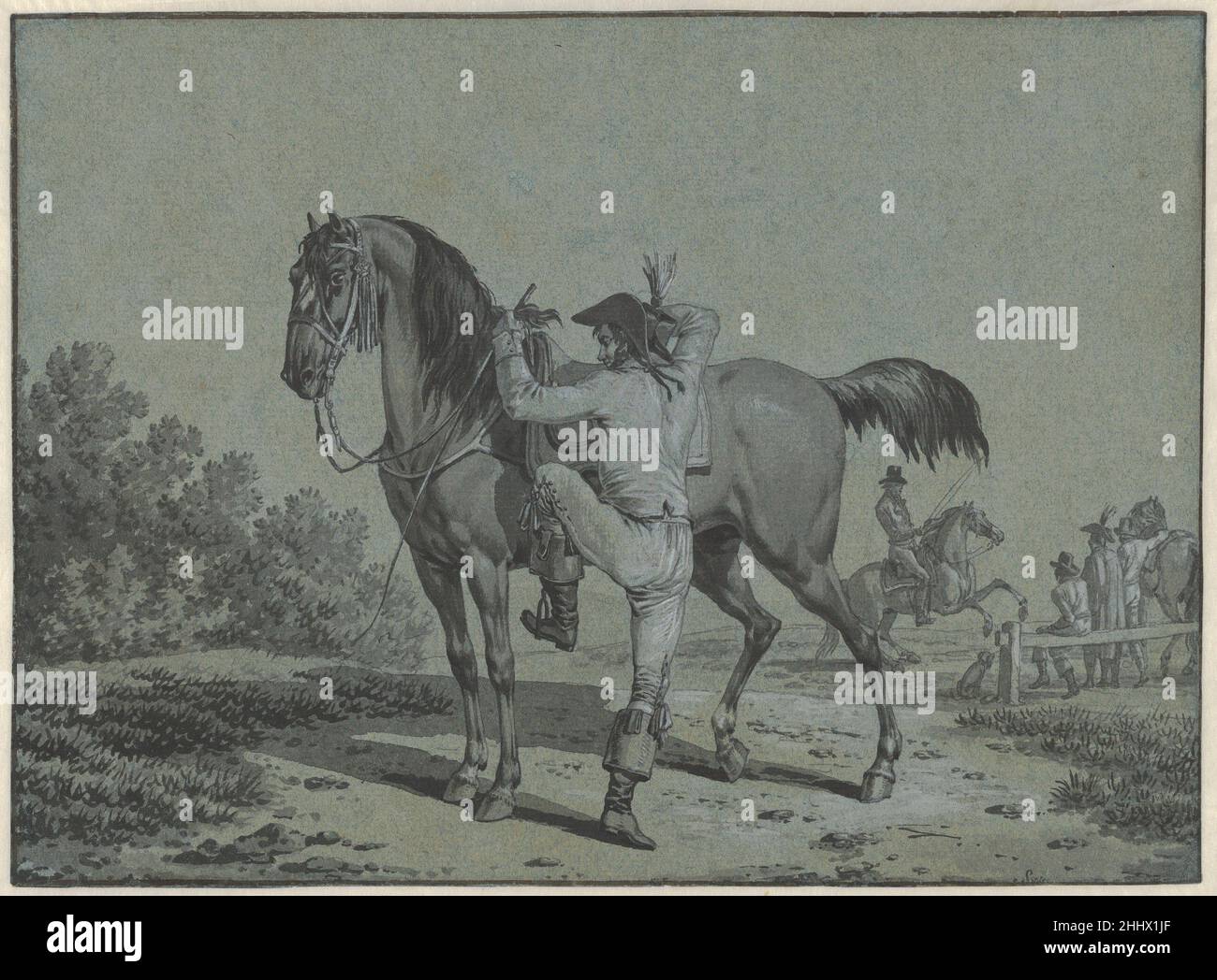 Man Mounting a Horse Jacques François Joseph Swebach French. Man ...