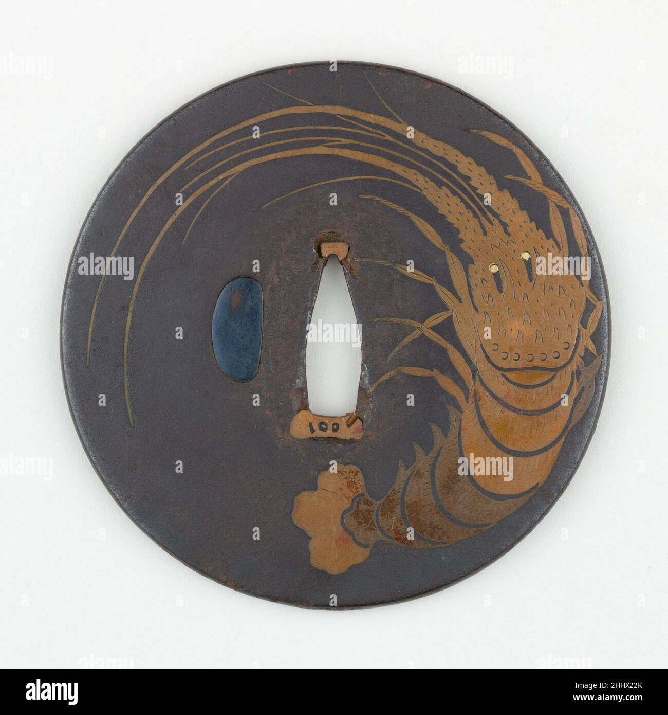 Sword Guard (Tsuba) Depicting Prawn (海老図鐔) ca. 1615–1868 Japanese The ...
