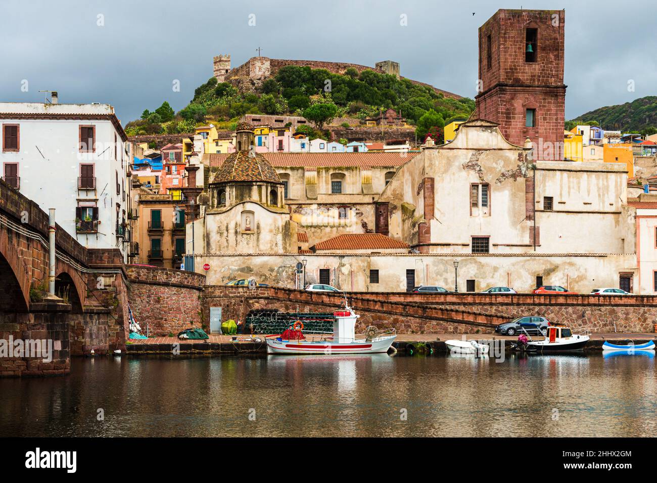 November 1, 2021, Bosa, sardinia, Italy: General view of the city from ...
