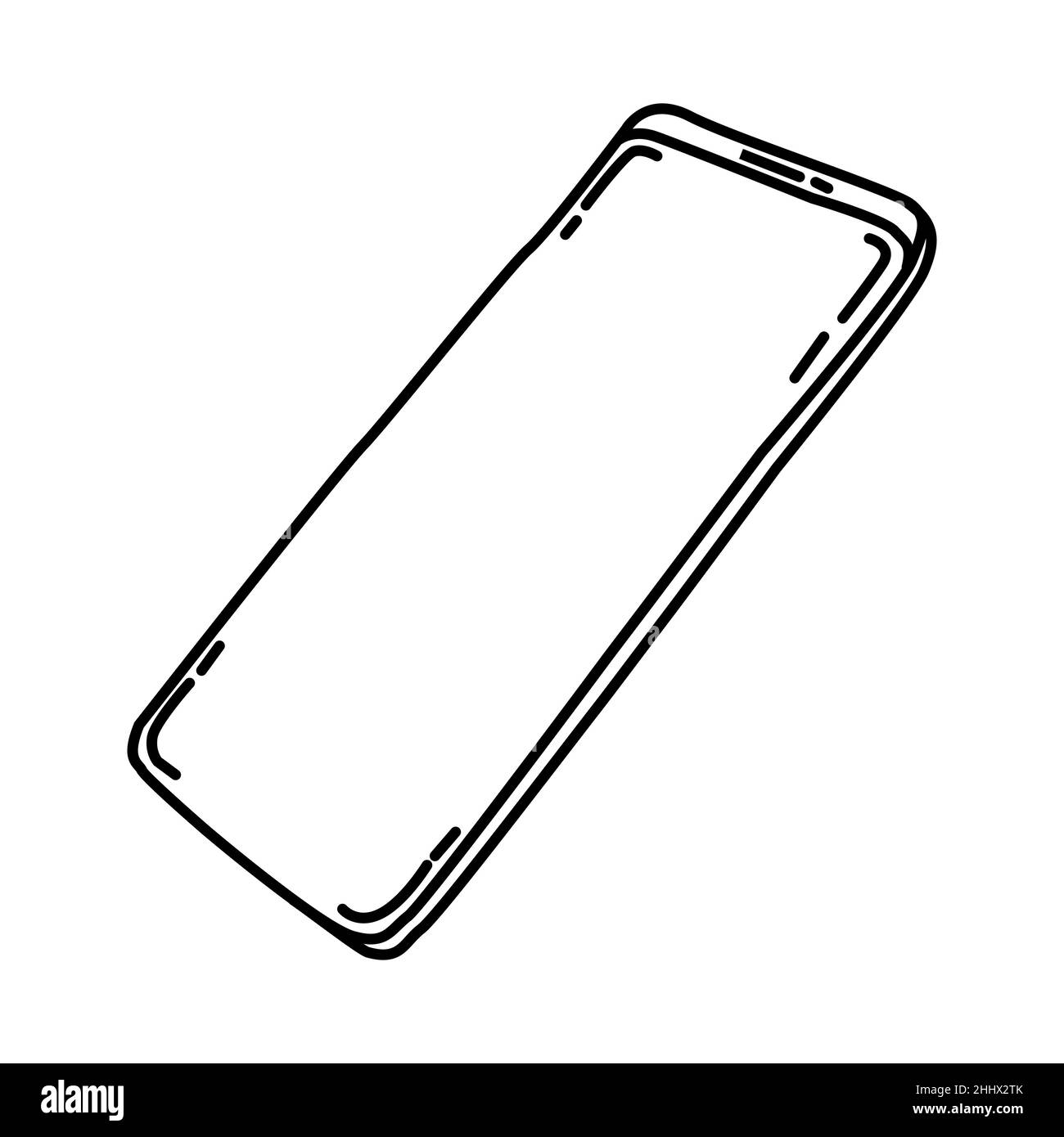 Slim Handphone Part of Electronic for Home Device Hand Drawn Icon Set ...