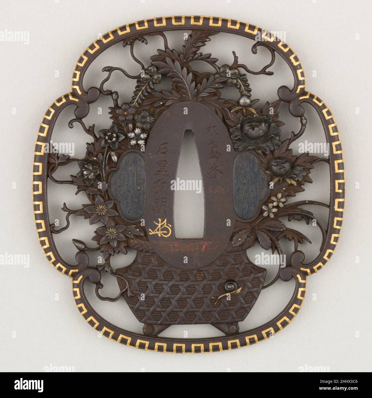 Sword guard (Tsuba) With Flower Basket Motif (花籠透鐔) first half 19th ...