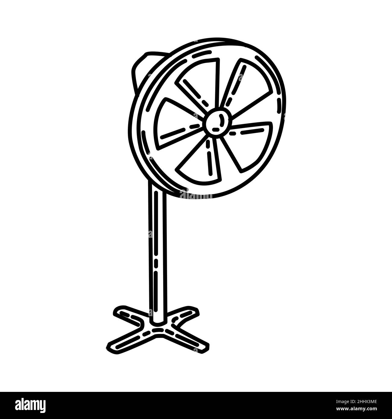 Standing Fan Part of Electronic for Home Device Hand Drawn Icon Set ...