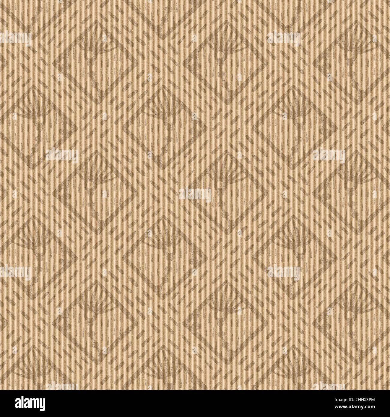 Ecru recycled corrugated pulp card paper texture. Ribbed plain neutral ...