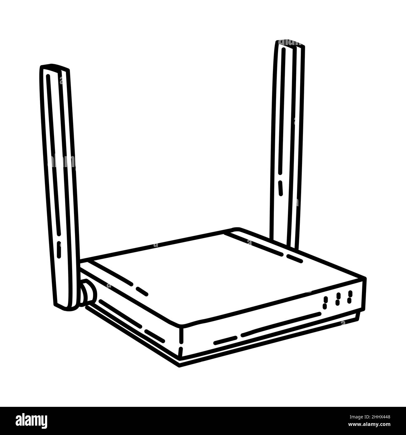 Wireless Router Part of Electronic for Home Device Hand Drawn Icon Set ...