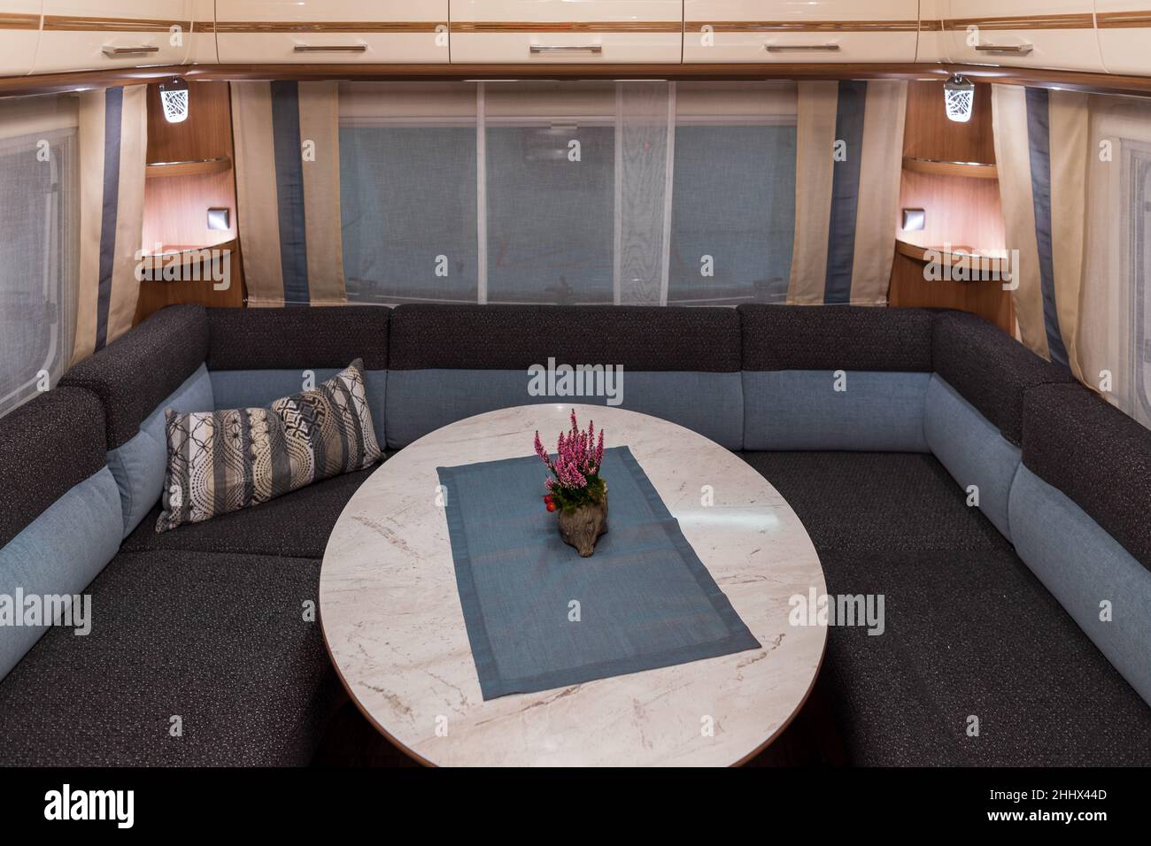 detailed view of interior of a mobile home or camper, Motorhome inside ...