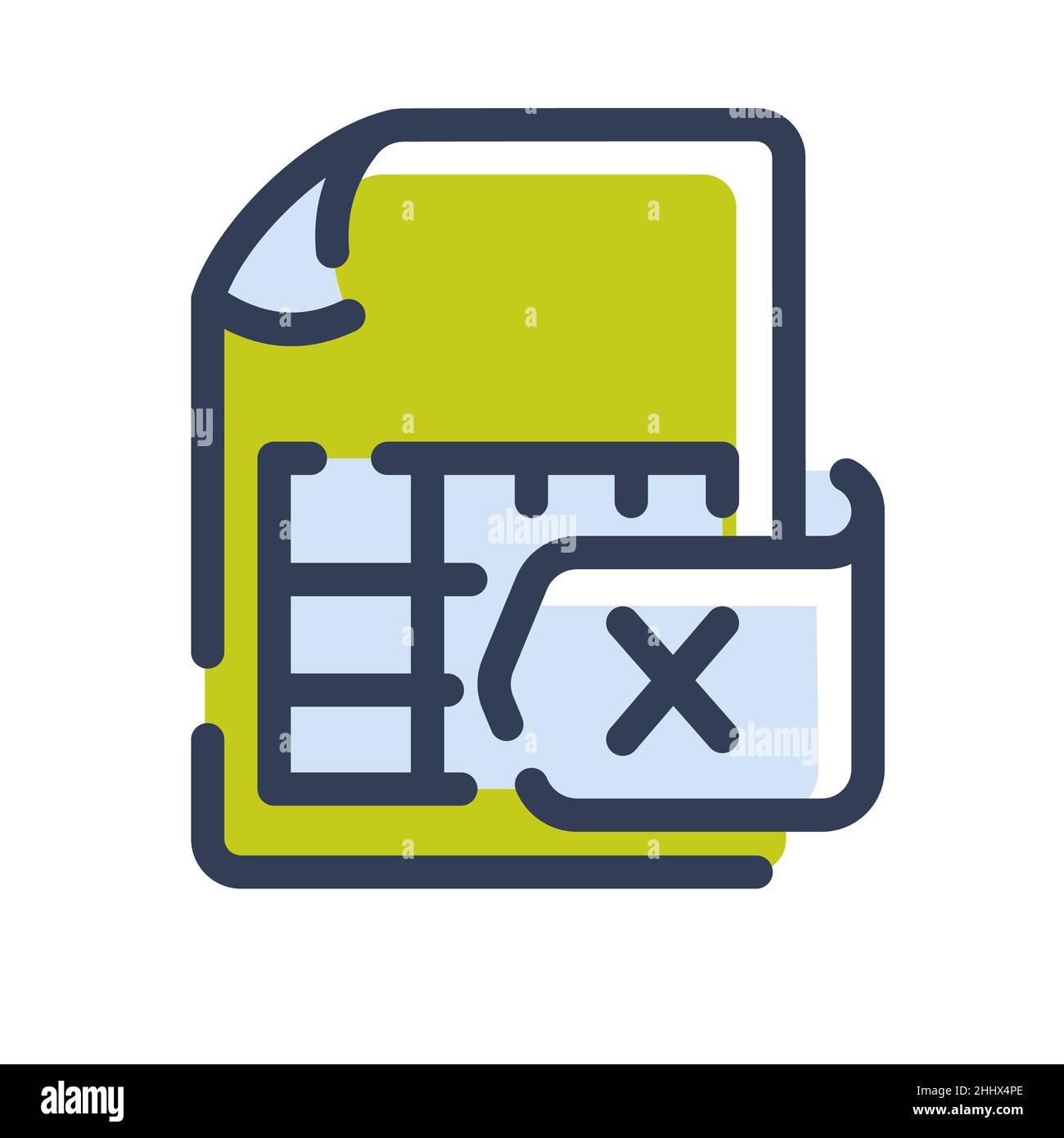 Excel Document File Paper Page Sheet Single Isolated Icon With Dash Or Dashed Line Style Vector