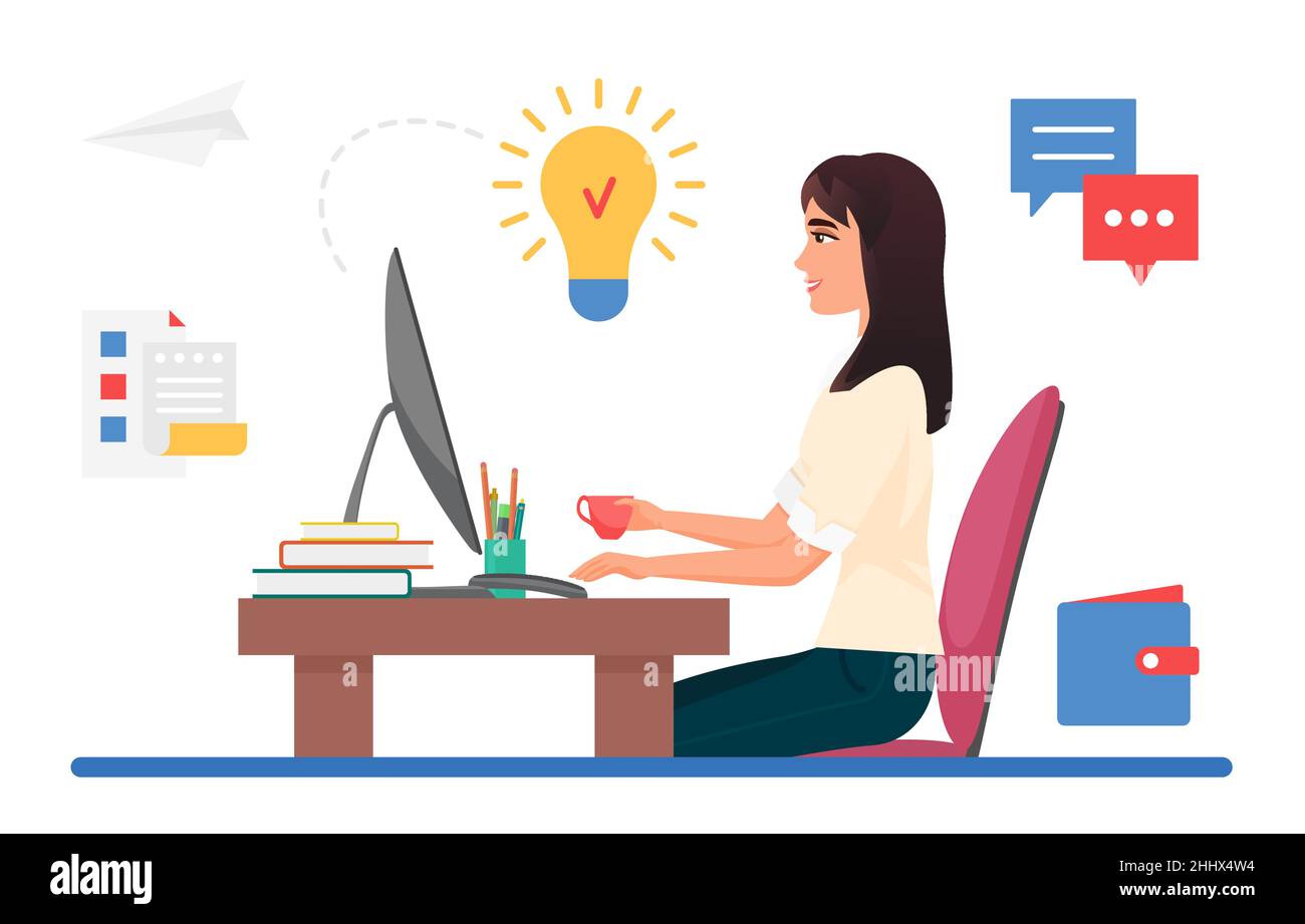 Content creative idea generation vector illustration. Cartoon ...