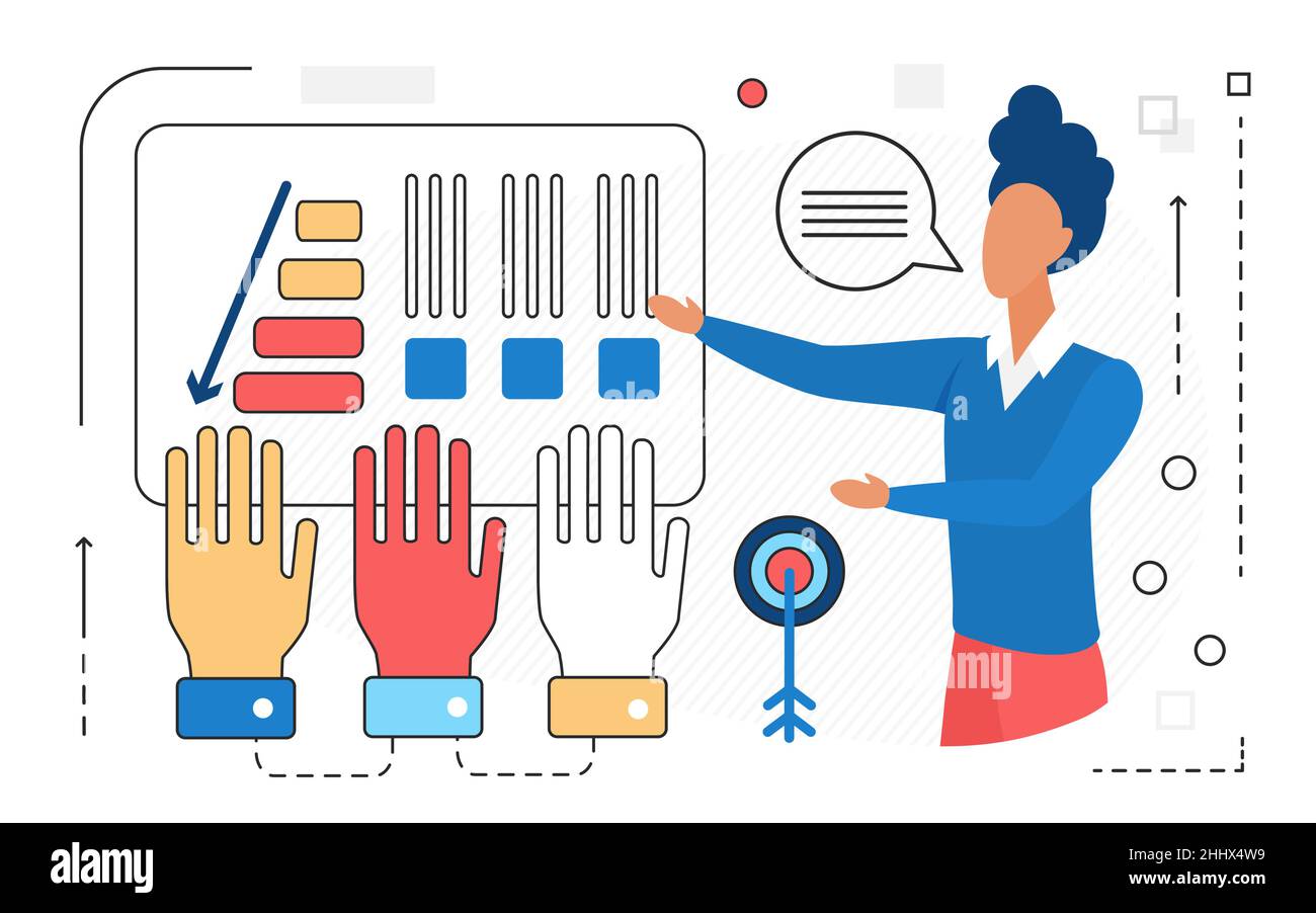 Business report presentation conference concept with people vector ...