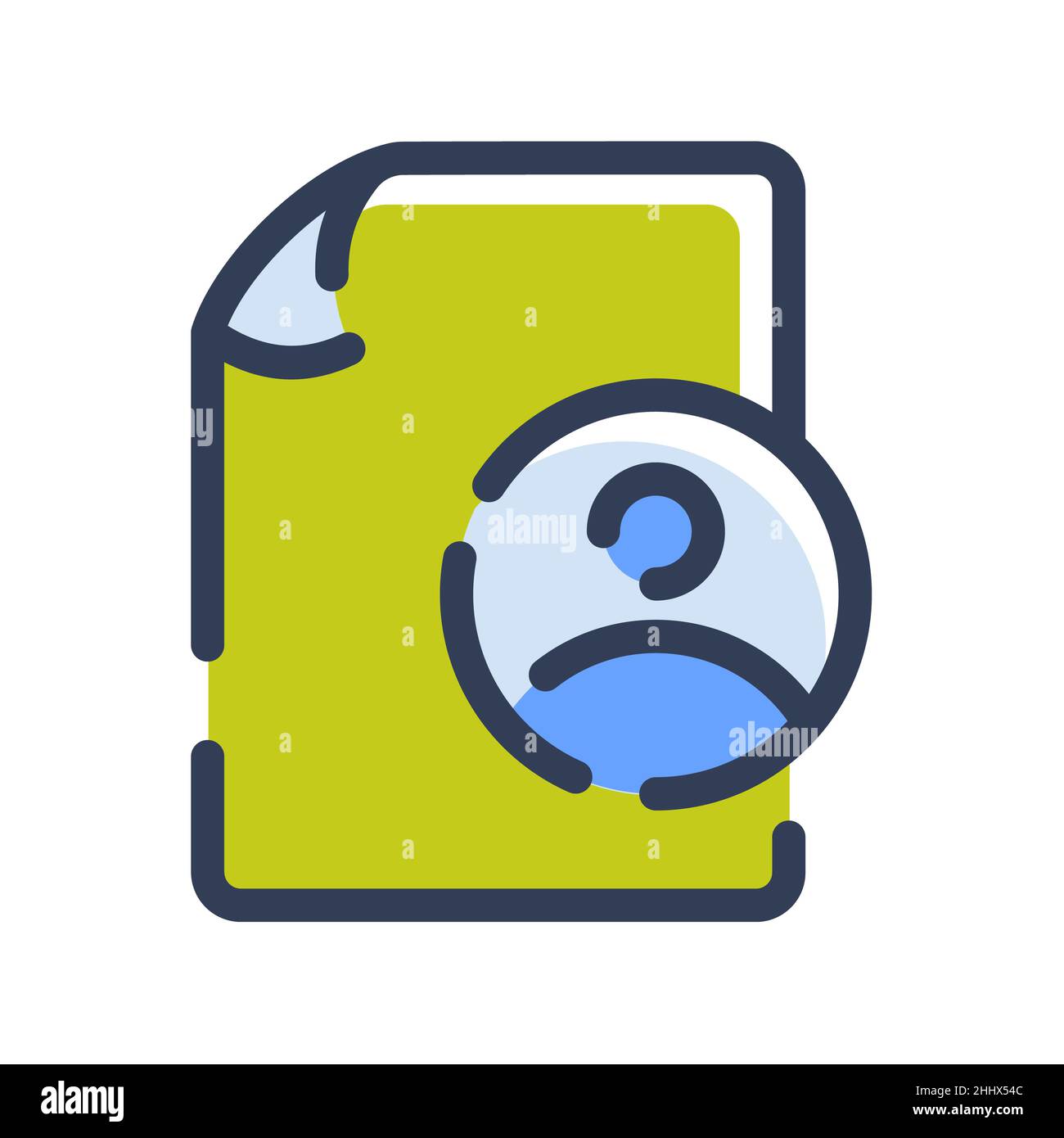 personal document file paper page account user single isolated icon with dash or dashed line ...