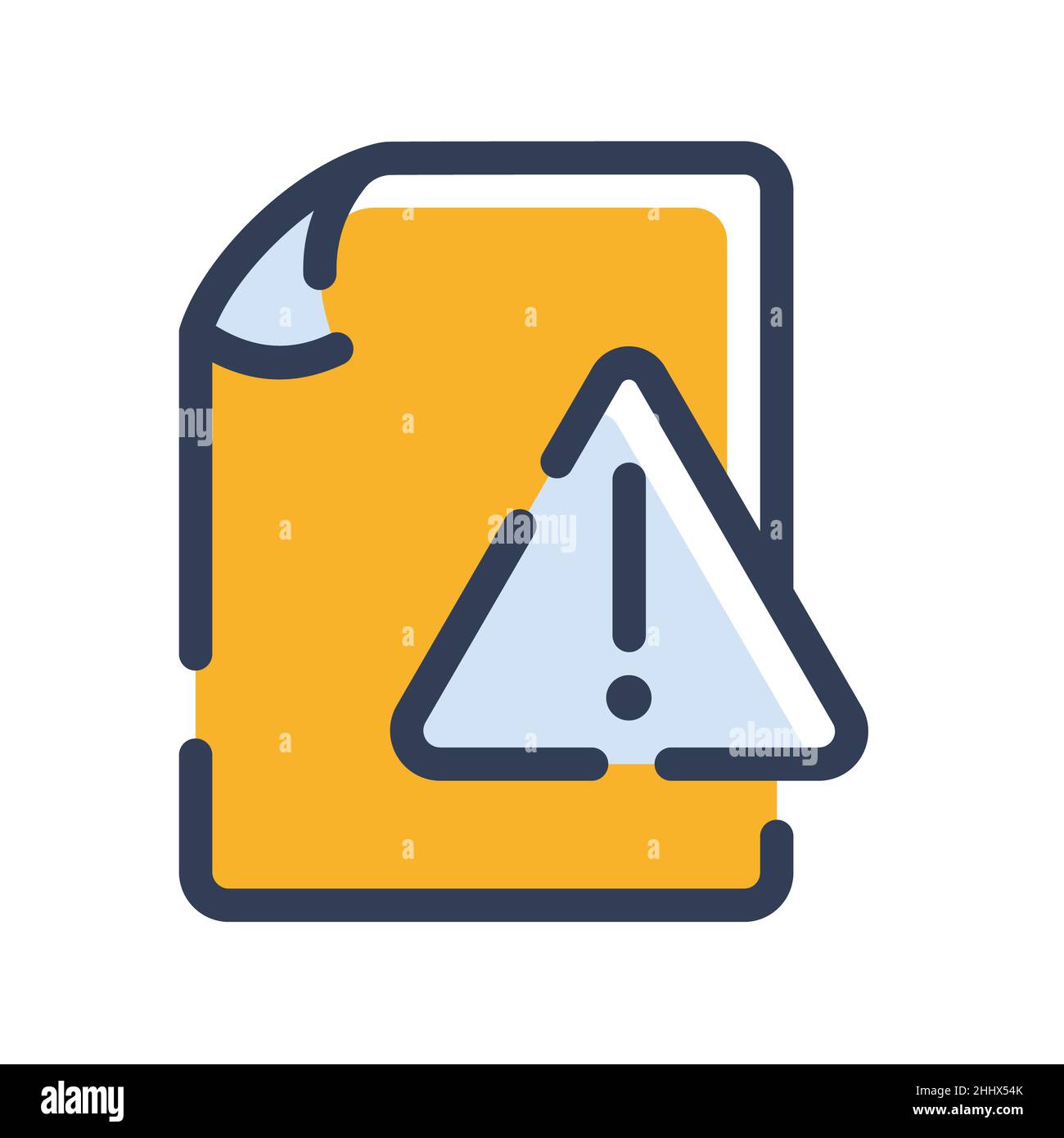 error document file paper page warning exclamation single isolated icon with dash or dashed line ...