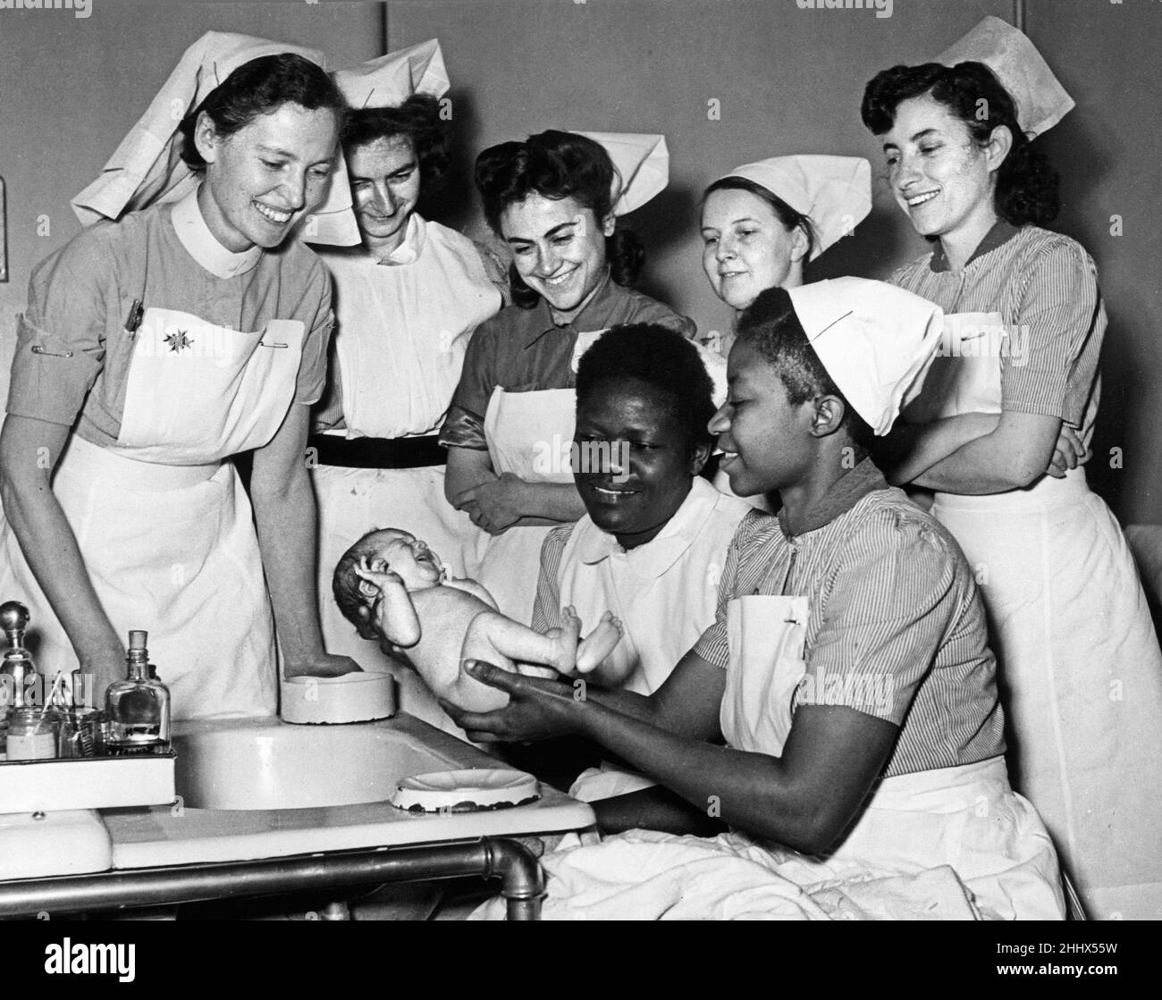 Student nurses Moduph Marke from Freetown, Sierra Leone and Rebecca ...