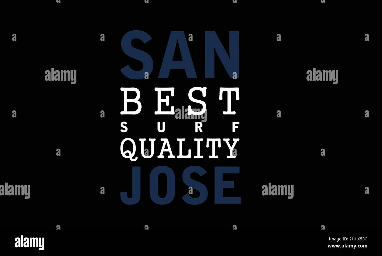 san jose surf urban t-shirt monogram text vector template Stock Vector ...