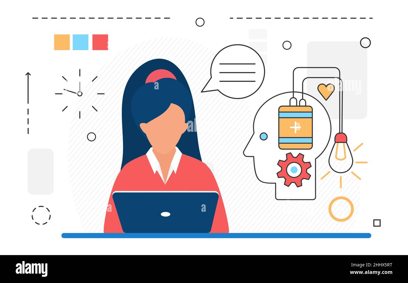 Modern science physics research technology concept vector illustration ...