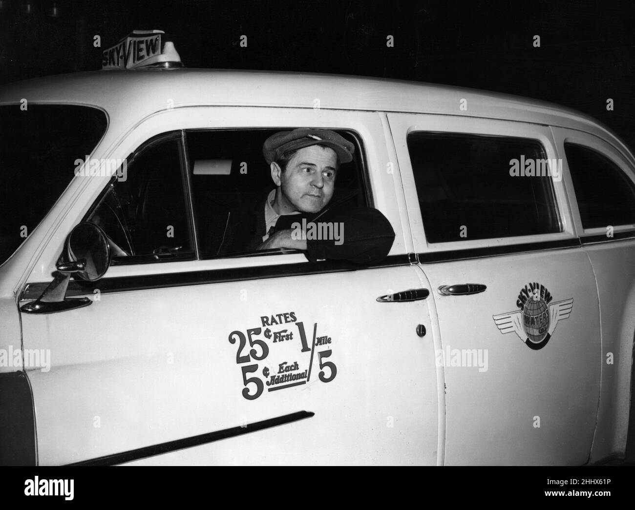 New York yellow taxi driver Michael Gandiosa. 18th November 1955 Stock ...