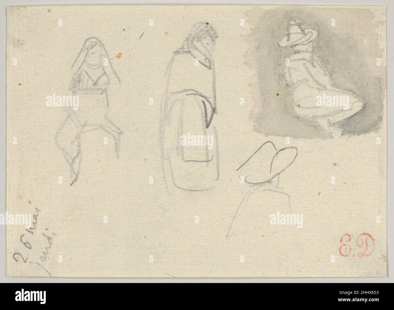 Sketches of Four Figures, Spain Thursday, May 26, 1832 Eugène Delacroix ...