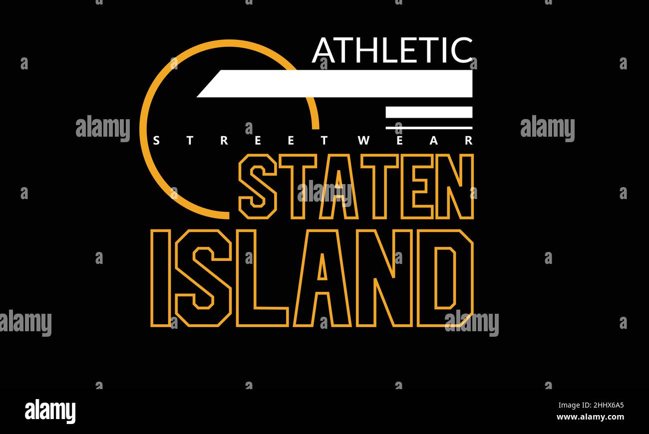 staten usa island urban t-shirt monogram text vector template Stock ...
