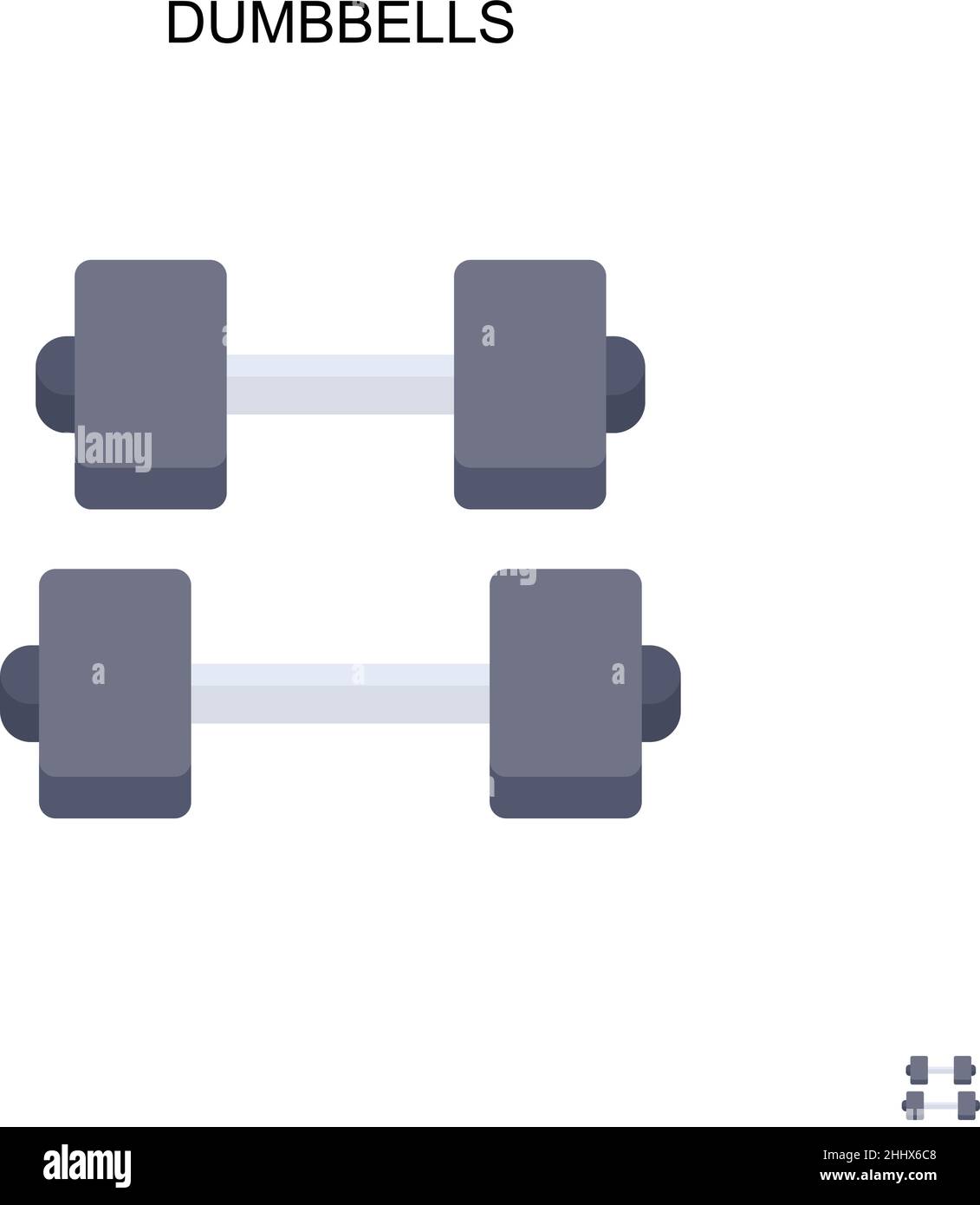 Dumbbells Simple vector icon. Illustration symbol design template for ...