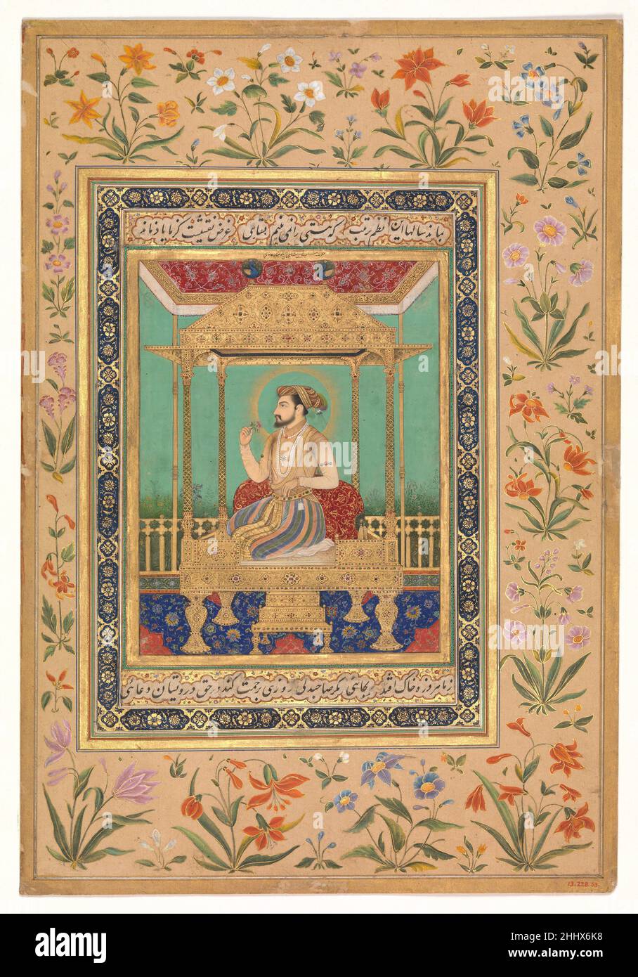 Portrait of Shah Jahan on the Peacock Throne 19th century. Portrait of Shah Jahan on the Peacock ...