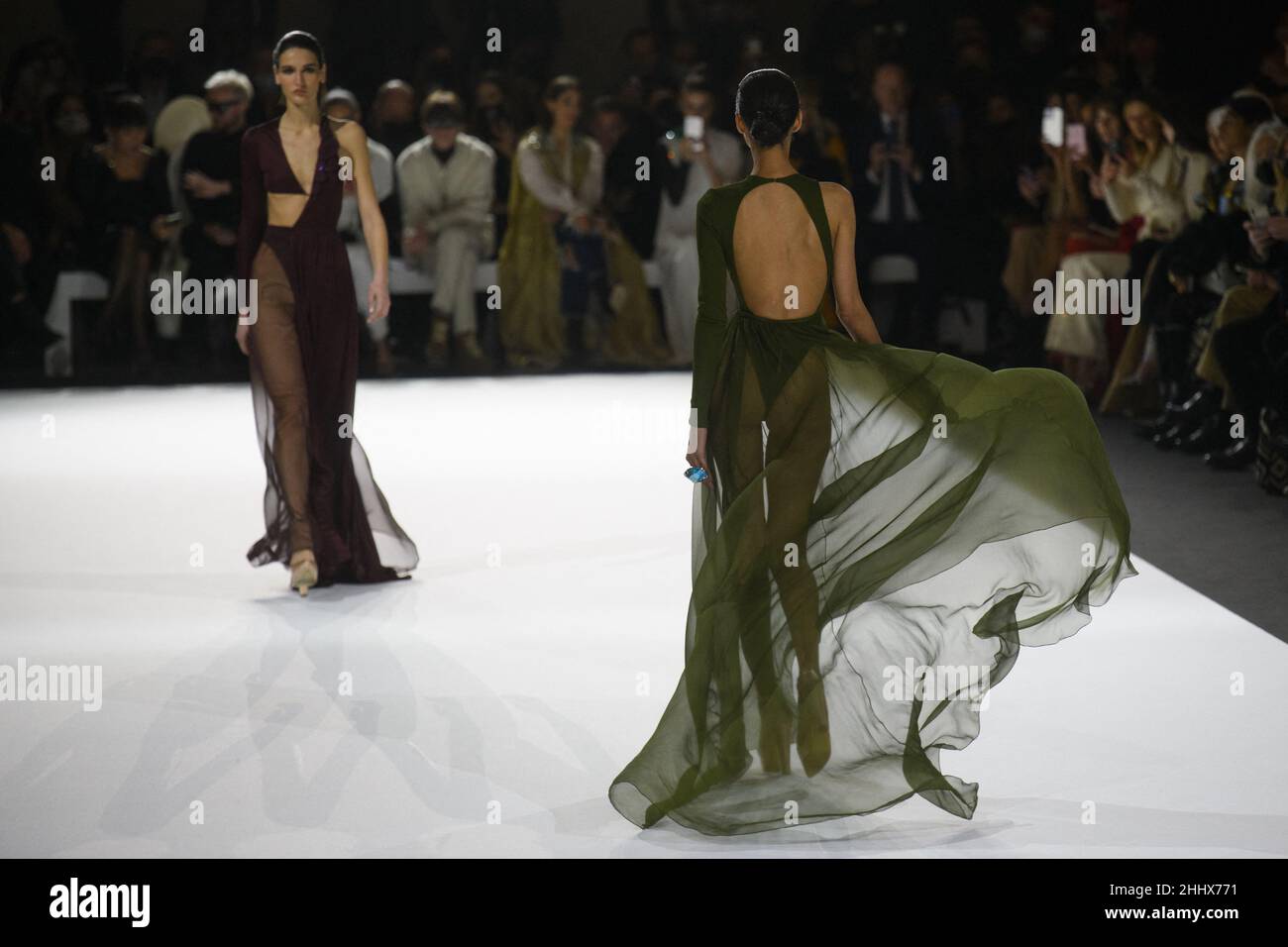 A model walks the runway during the Stephane Rolland Haute Couture ...