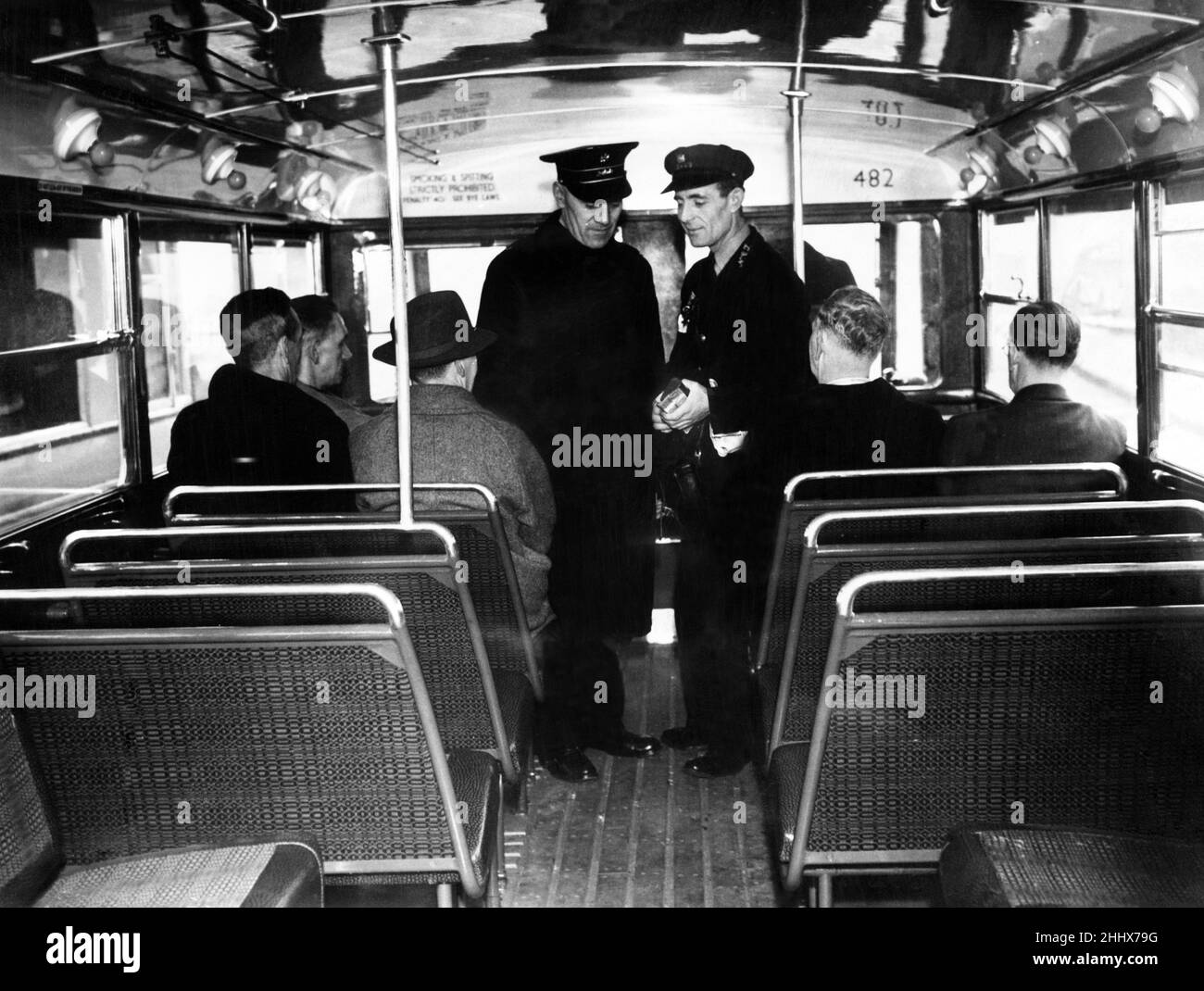 Newcastle Trolley Bus, two people can pass easily in the gangway of ...