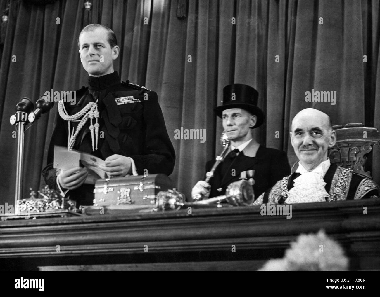 The Duke of Edinburgh responding at the Freedom of Cardiff ceremony at ...