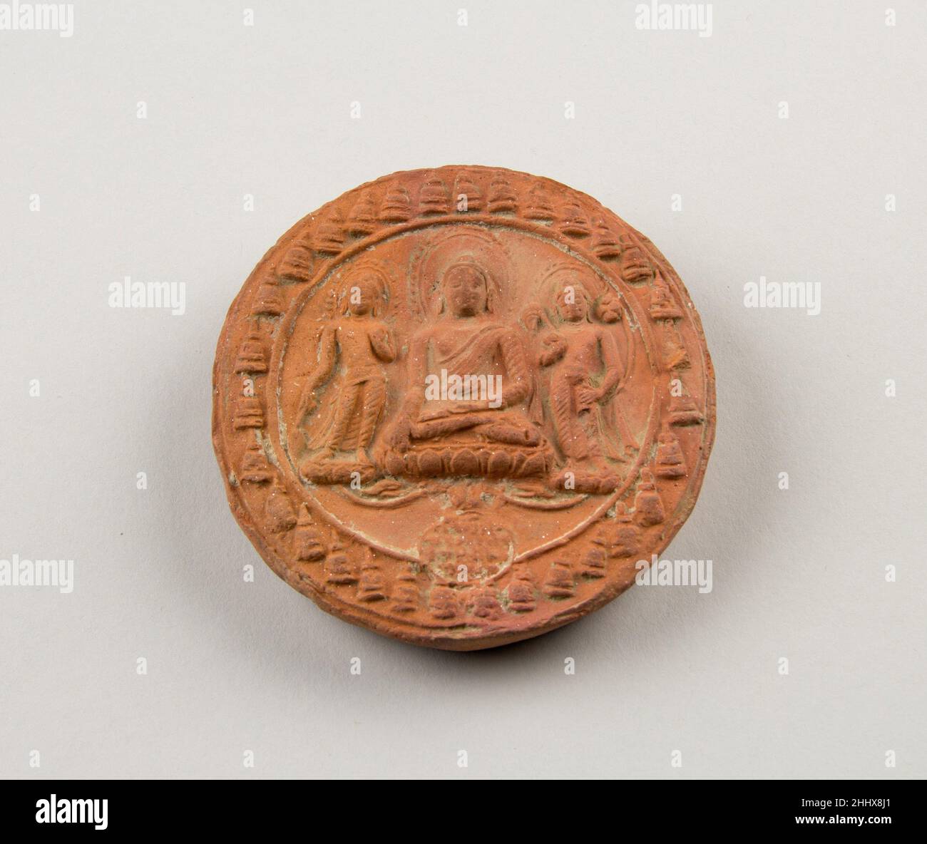 Molded Plaque with Seated Buddha and Attendant Bodhisattvas 11th ...