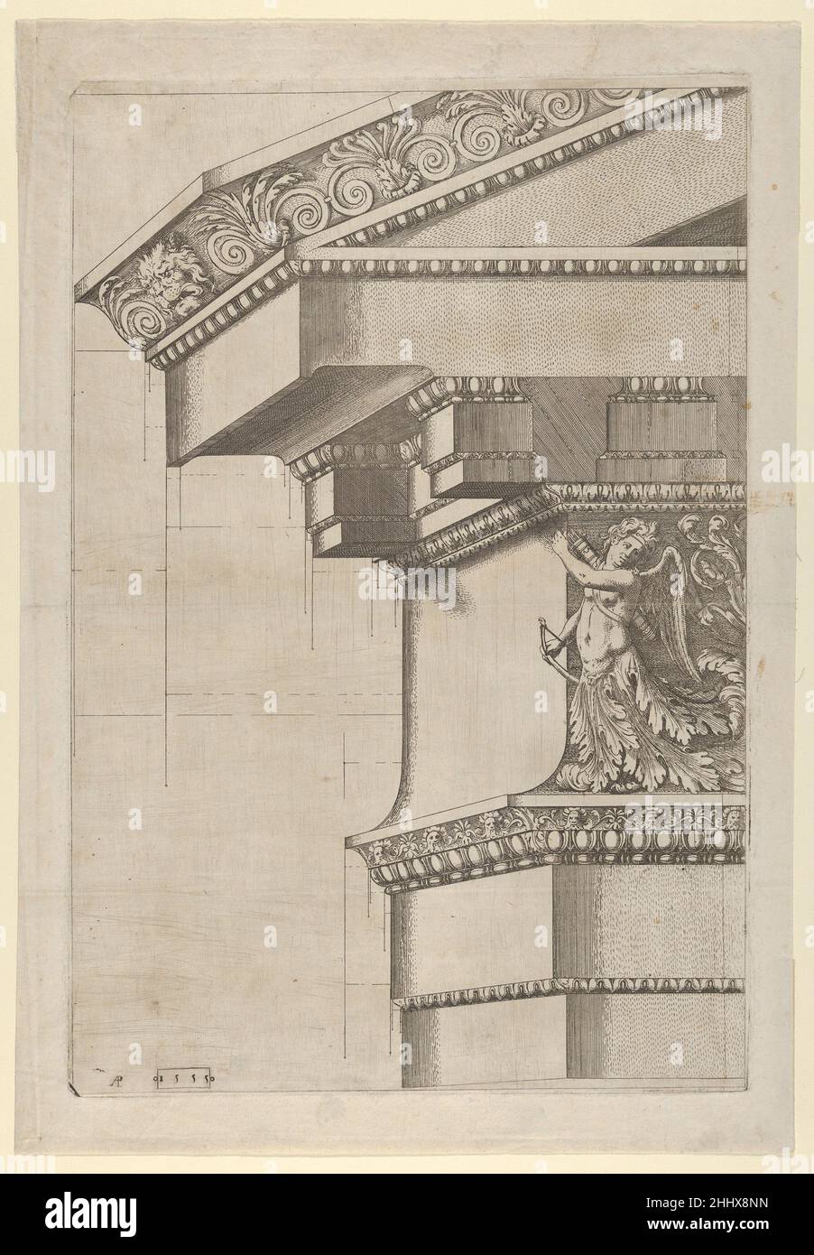 Temple of Serapis, pediment and cornice, projection view 1555 Master AP ...