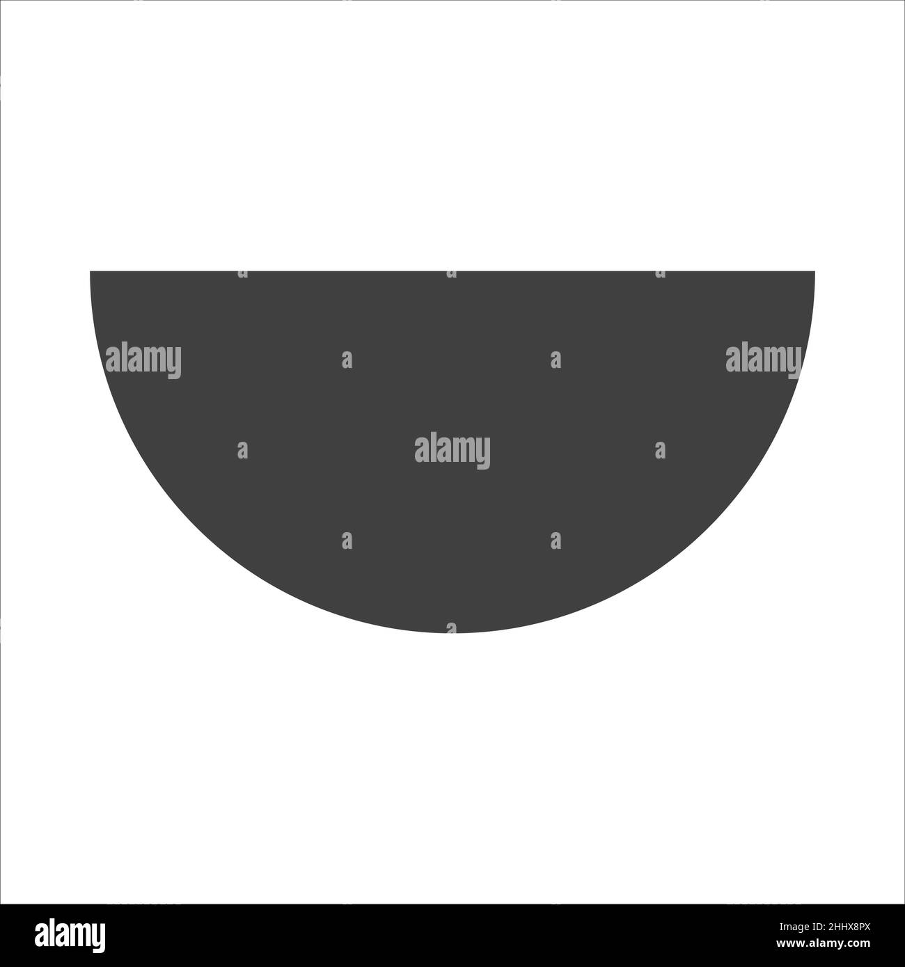 semicircle icon on white background. The geometric figure of a ...