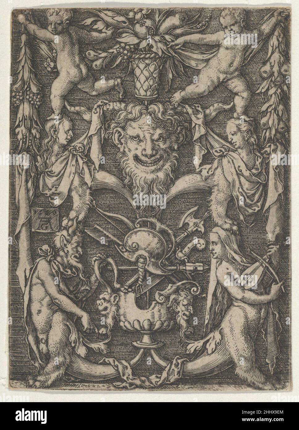 Panel with Grotesque Candelabrum Containing Satyrs, Children and a ...