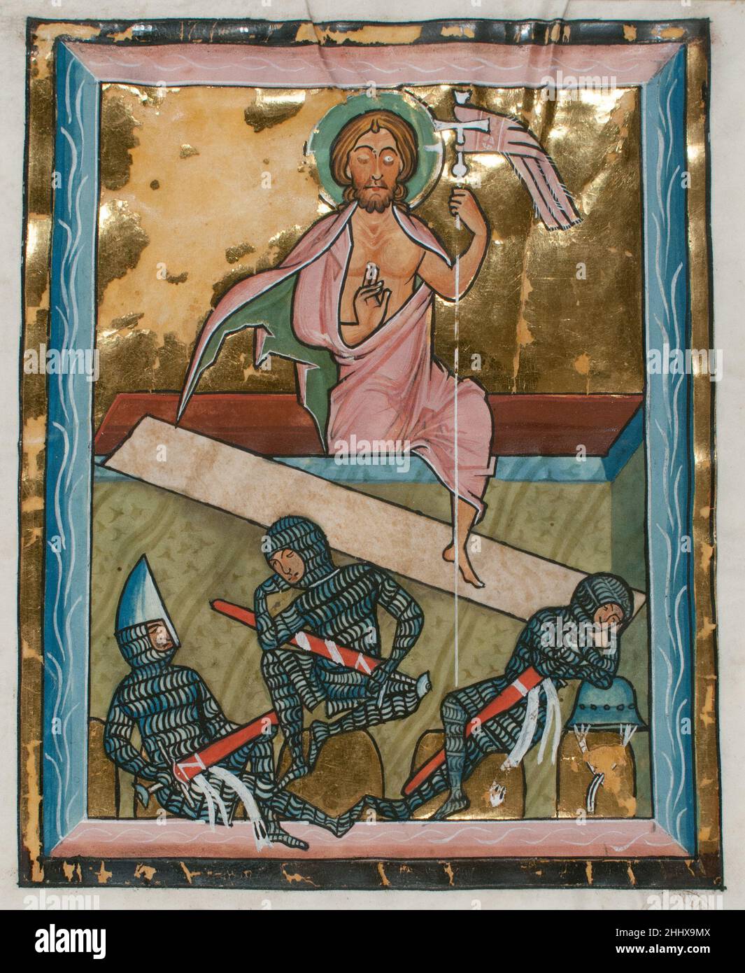 Manuscript Leaf with the Resurrection, from a Psalter mid-13th century ...