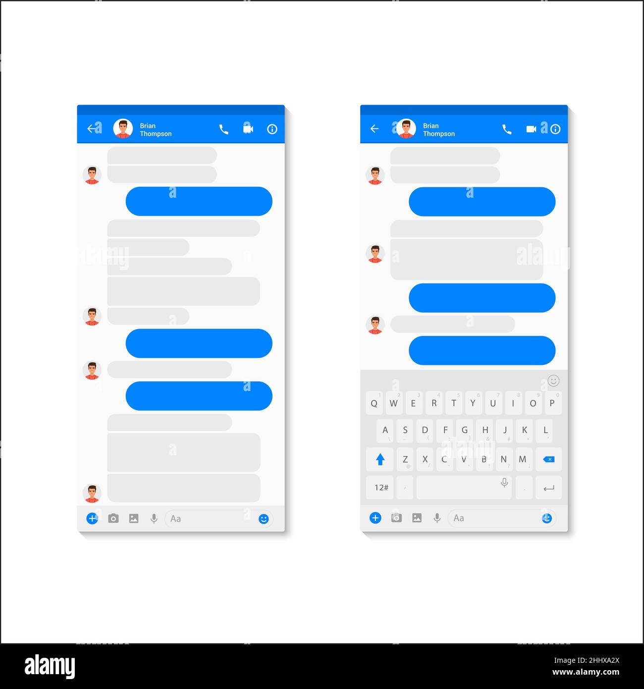 Social network Messenger concept template. Modern messenger app ...