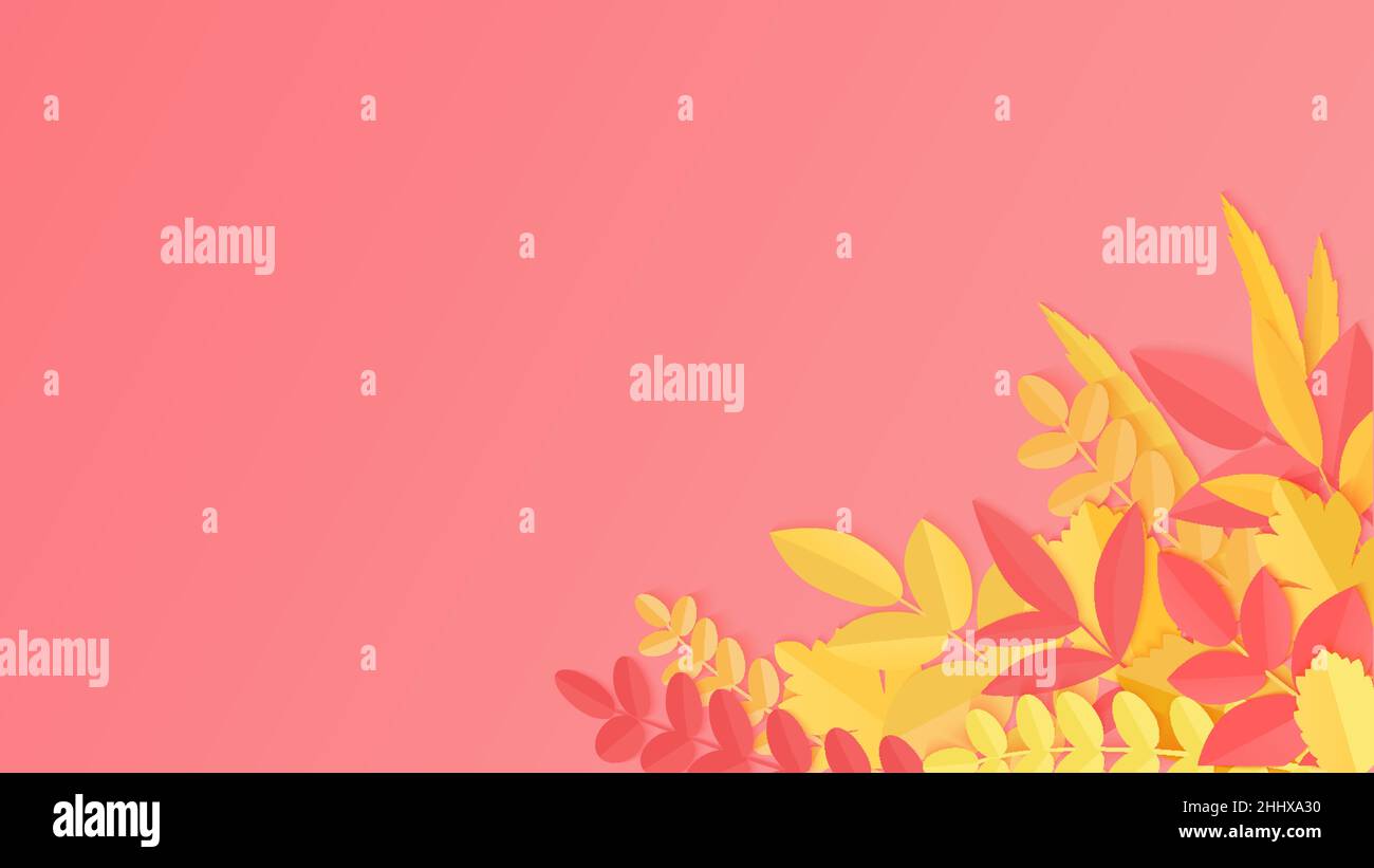 Vector fresh realistic background with red, orange, yellow falling ...