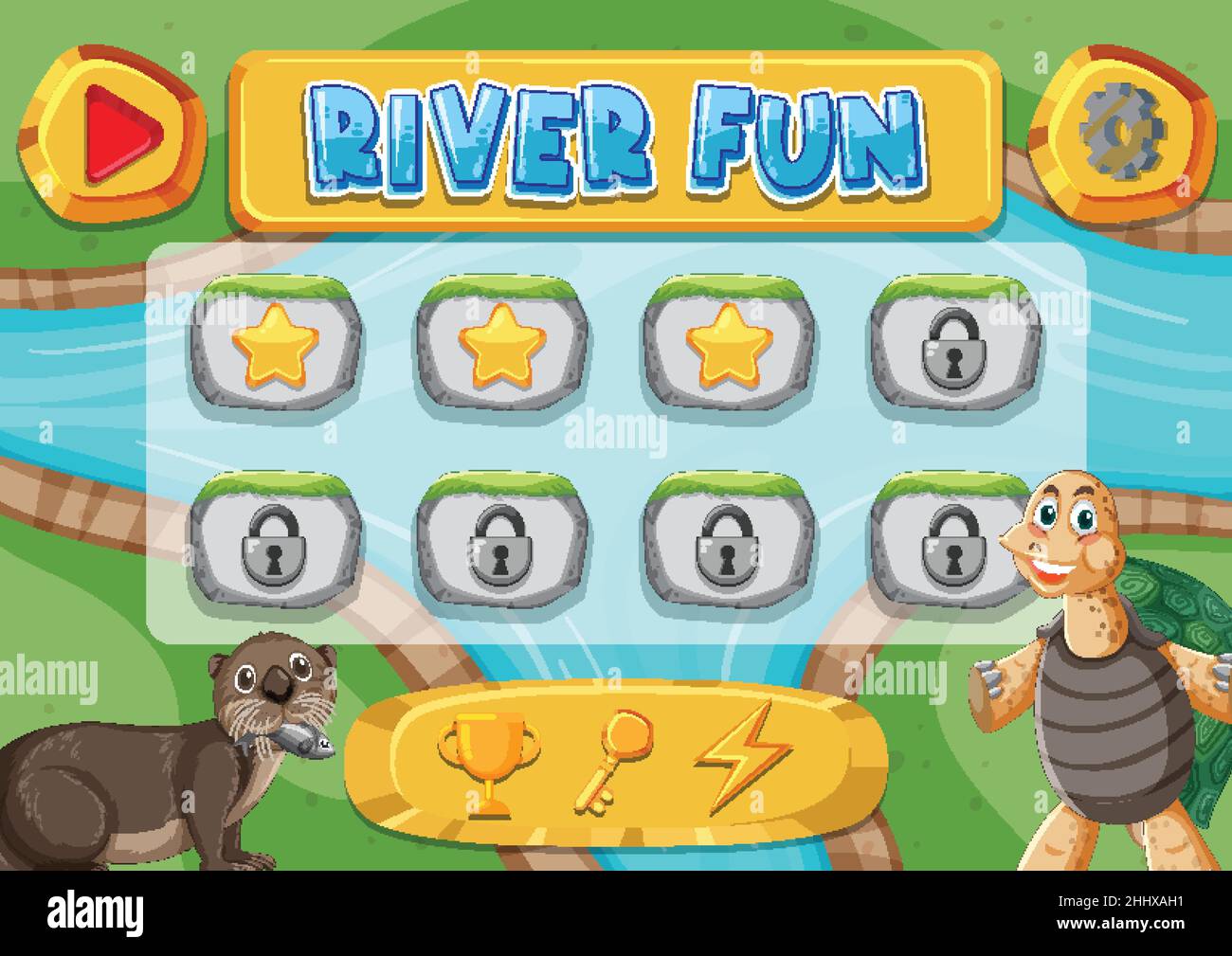 Game background template with game level lock illustration Stock Vector ...