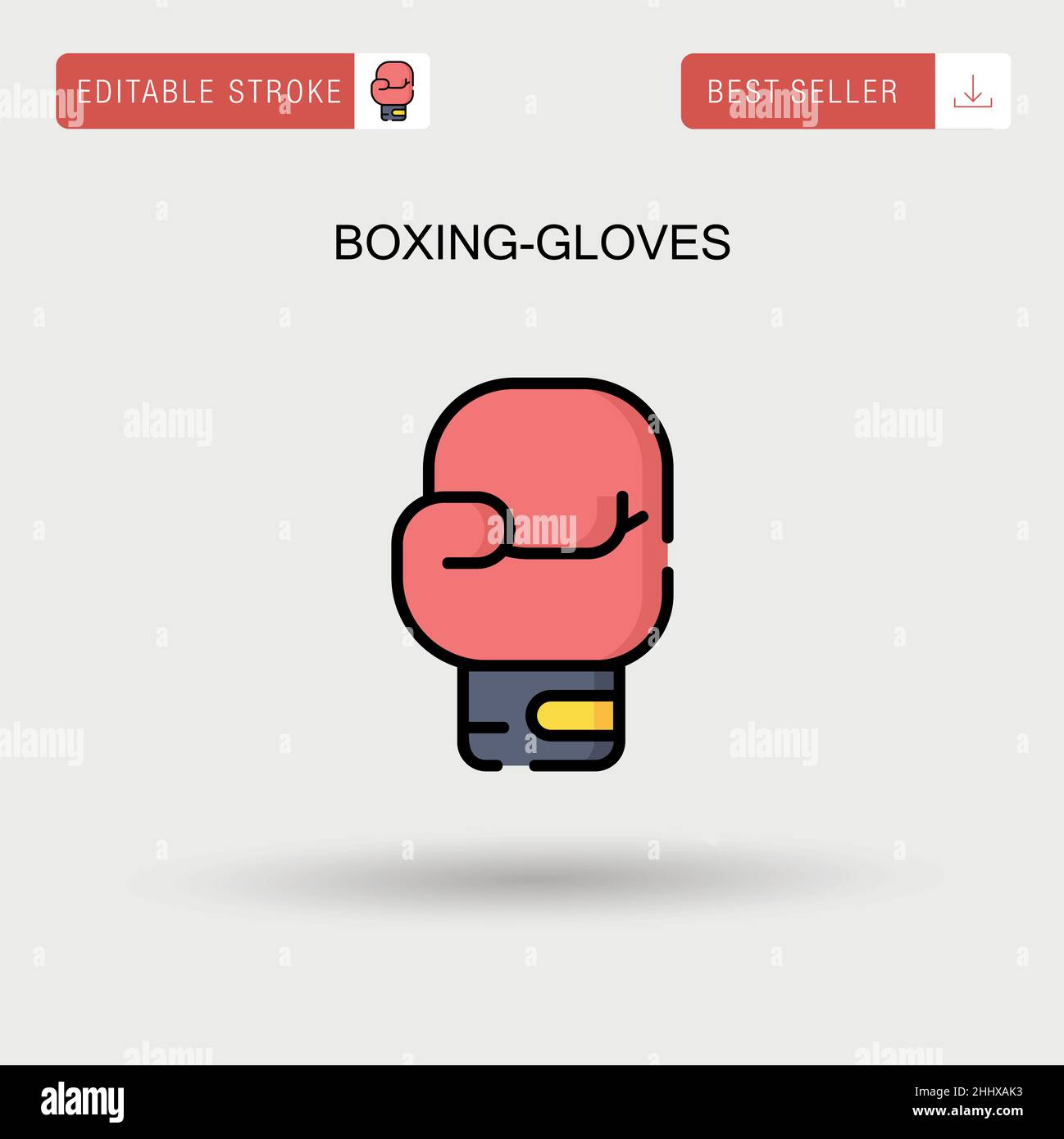 Red boxing gloves icon cartoon hi-res stock photography and images - Alamy