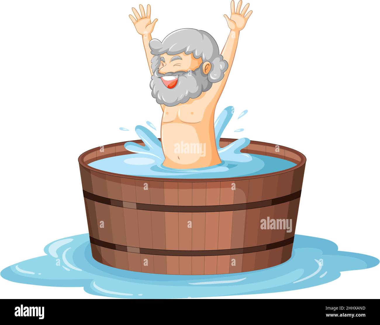 Happy Archimedes in bath cartoon illustration Stock Vector Image & Art ...