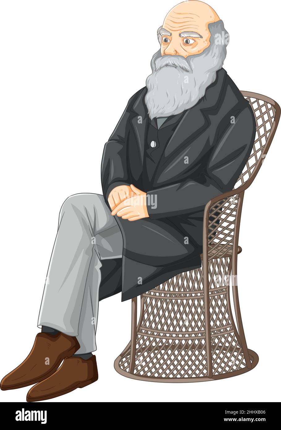Charles Darwin with science of evolution illustration Stock Vector ...