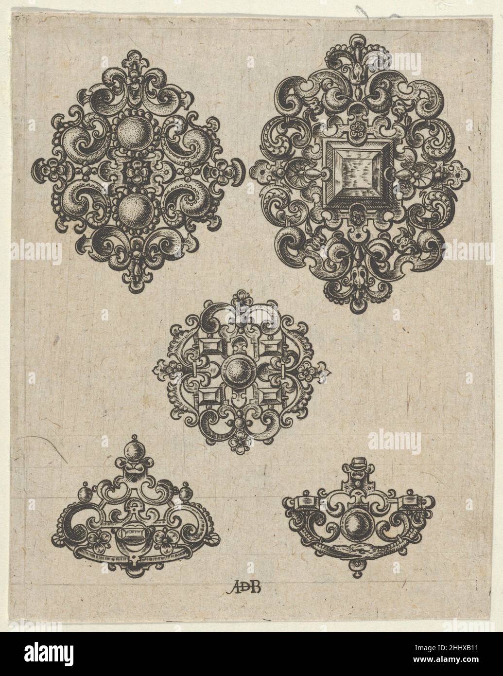 Vertical Panel with Five Jewelry Motifs 1580–1600 attributed to Abraham ...