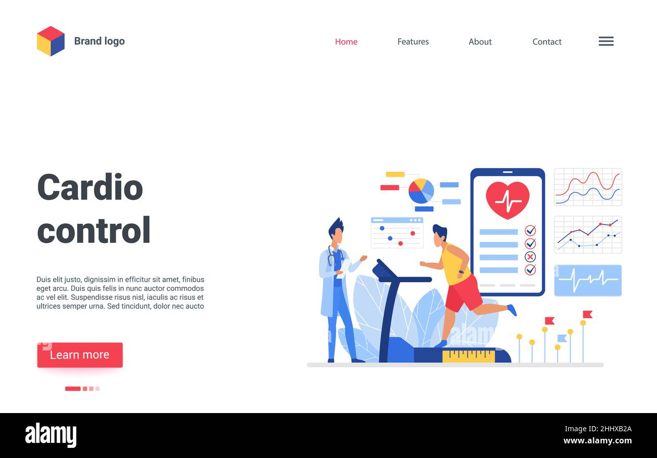 Cartoon patient character training cardiovascular system, running on ...