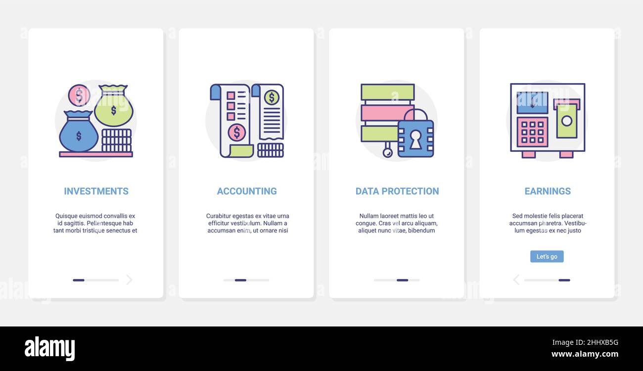 Bank accounting, financial investment management vector illustration ...